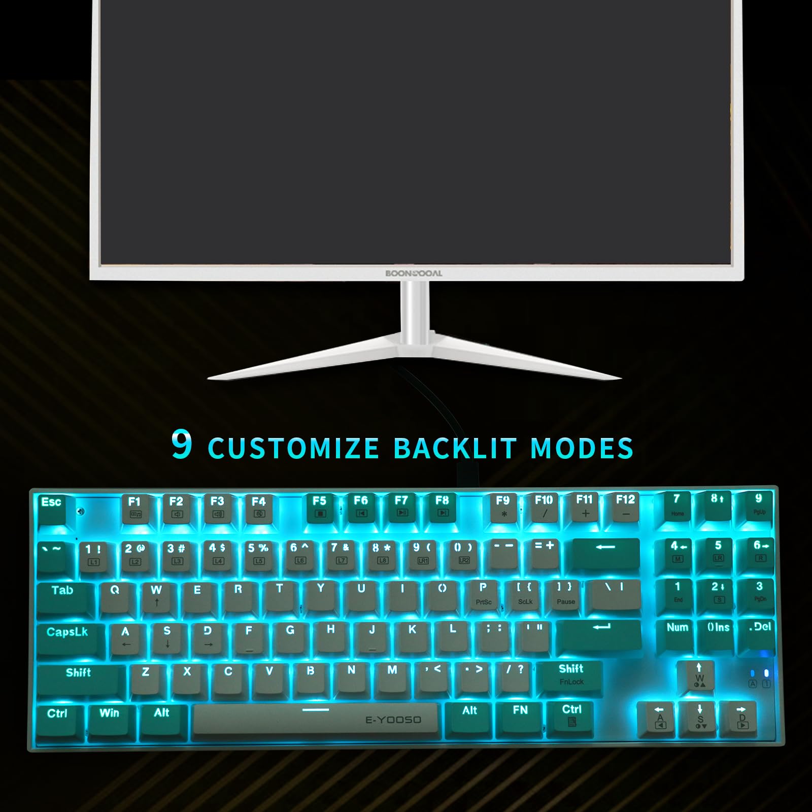 DEANEEK Mechanical Keyboard 89 Keys LED Backlight Tenkeyless W/Nampad Gaming Keyboard, USB Wired Computer Keyboard with TKL Tenkeyless Hot-Swappable Ultra-Slim Anti Ghosting Z-13GW (Red Switch)