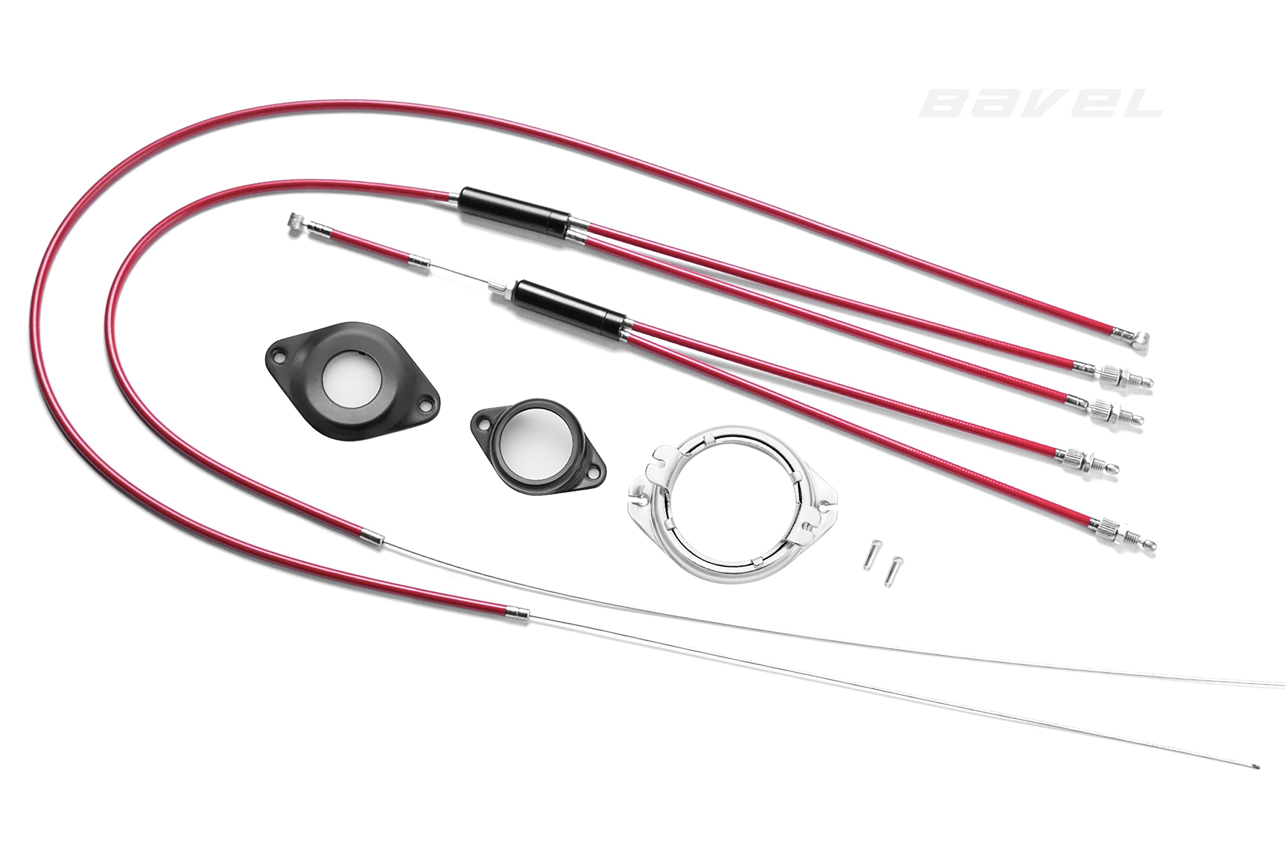 BMX Bike Gyro Brake Cables,Full Kit BMX Bicycle Brake Line Set Cable Wire,Front + Rear (Upper + Lower) with Spinner Rotor (Complete Set) for Bike Part Replacement - Red (RED)