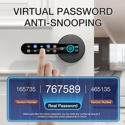 Fingerprint Door Lock, Smart Fingerprint Door knob-biometric Door Lock,with passcode keypad keyless Entry Door Handle,for Bedroom Home Hotel Office Apartment