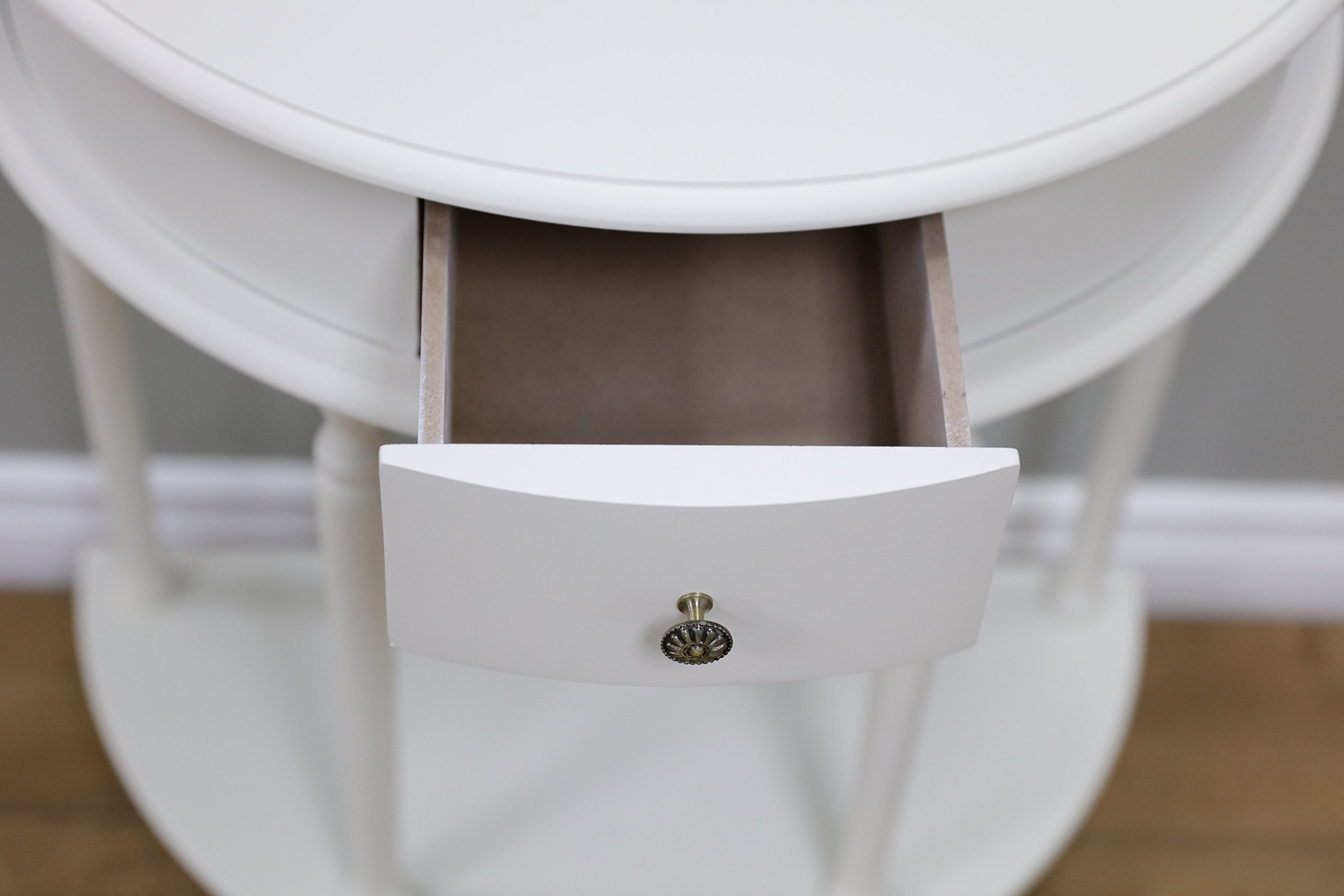 Frenchi Home Furnishing Canterbury End Table, 23.2 in x 11.62 in x 28.57 in, White