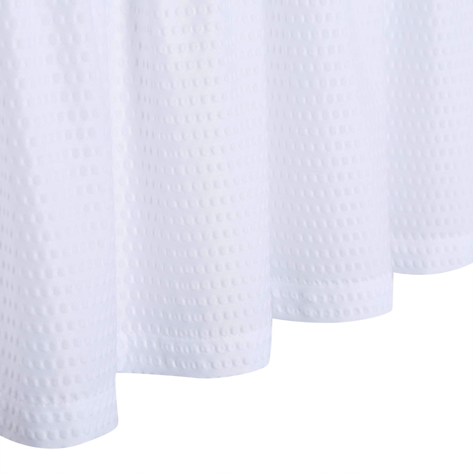 CAROMIO Tier Curtains 36 Inch Length, Embossed Textured Soft Microfiber Rod Pocket Short Cafe Kitchen Curtains Bathroom Window Curtains, White, 30" Wx36 Lx2