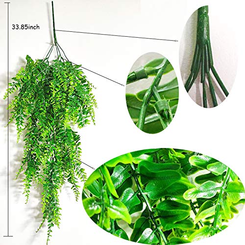 kathson Leopard Gecko Tank Accessories Reptile Habitat Decor Reptiles Hanging Plants Artificial Bendable Climbing Vines and Hidden Coconut Shell Hole for Chameleon, Lizards, Gecko, Snakes