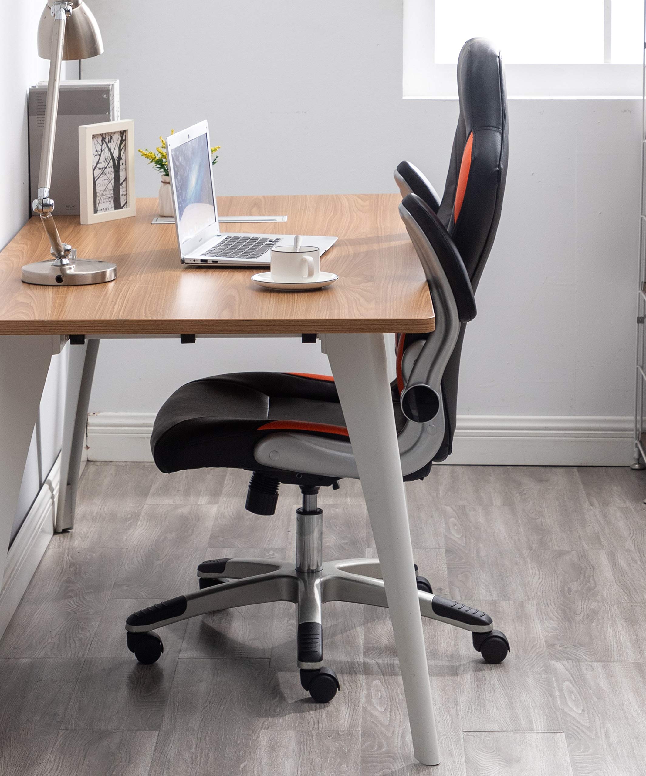 BTEXPERT Home Office Swivel Adjusable Black Orange Executive Gaming Chair
