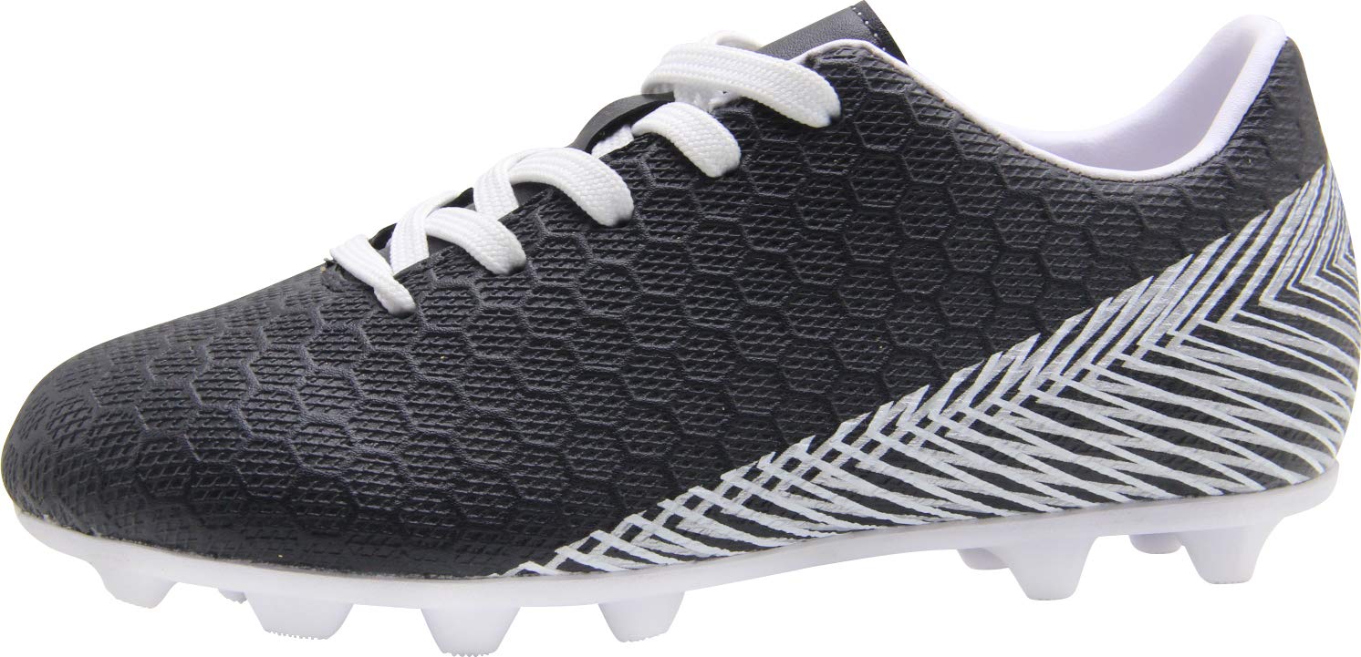 BomKinta Kid's FG Soccer Shoes Athletic Outdoor Soccer Cleats Black Size 6 M US Big Kid