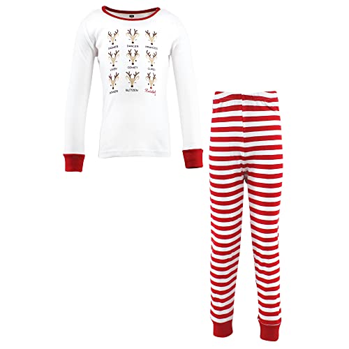 Hudson Baby Baby Cotton Pajama Set, Santas Reindeer, 8 Years
