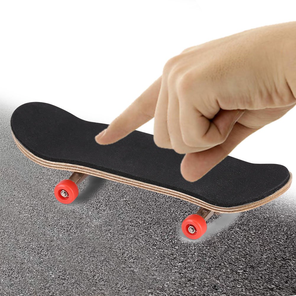 Weohoviy Finger Skateboard, Maple Wooden Fingerboard with Box Reduce Pressure and Ideal for Finger Skater, Kids (Red)