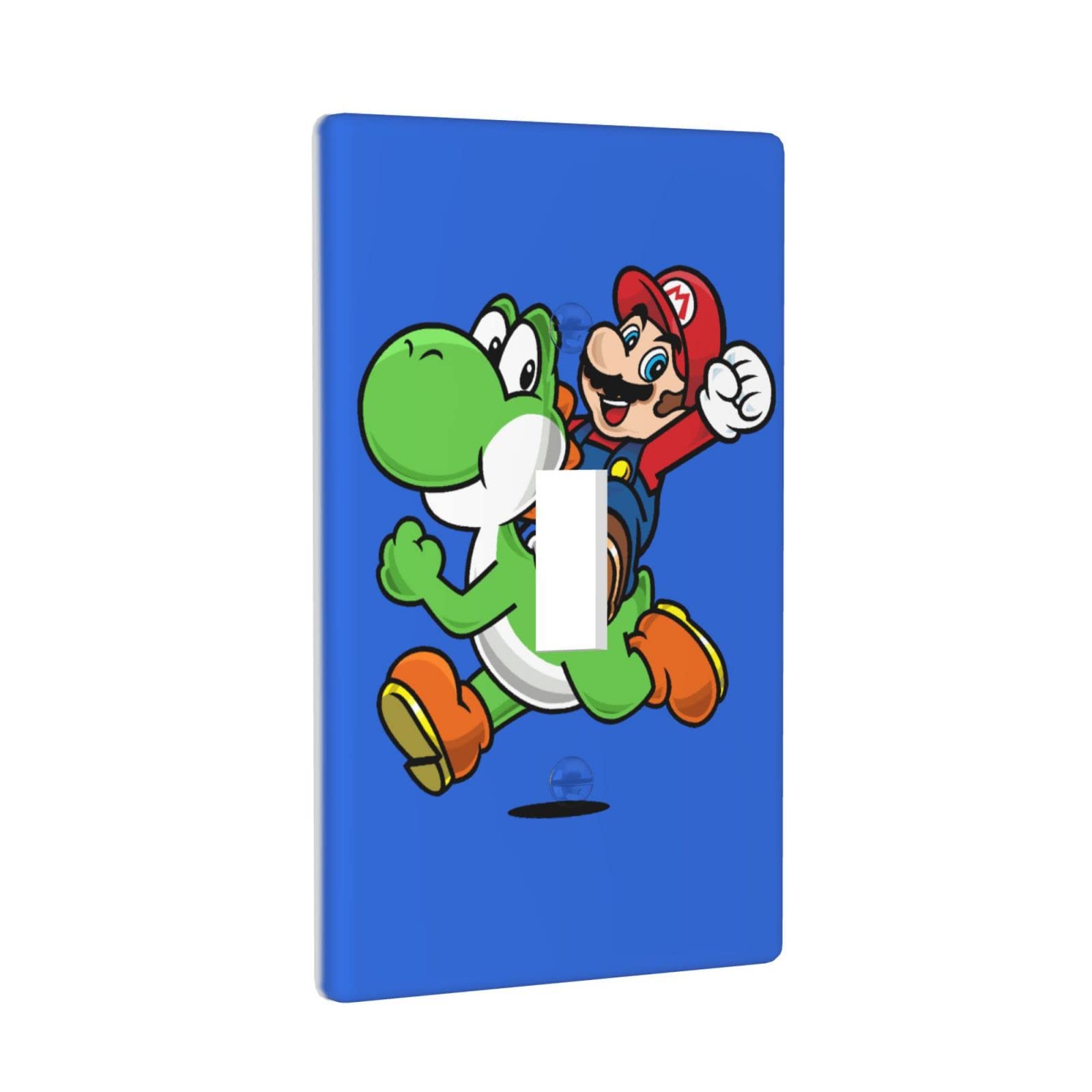 Cartoon Light Switch Cover Decortive Single Toggle Blue Wall Plate for Kids Bedroom Kitchen Nursery Home Decor