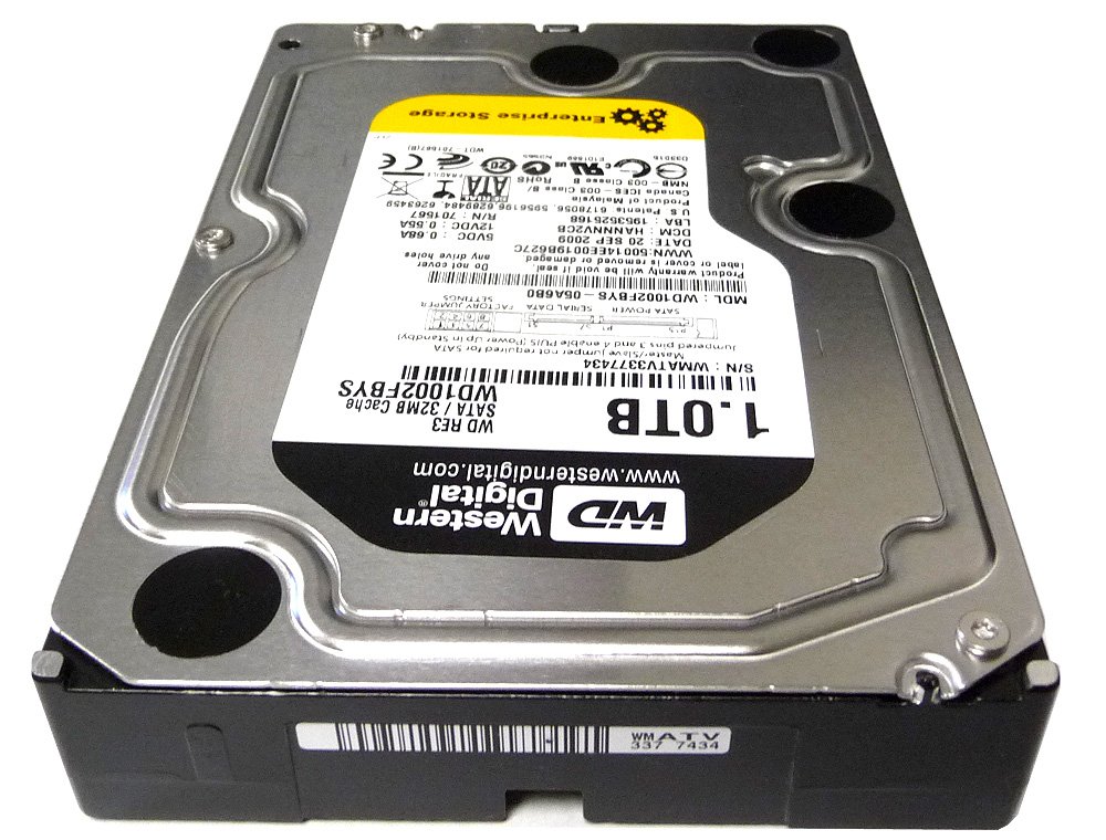 Western Digital 1 TB RE3 SATA 3 Gb/s 7200 RPM 32 MB Cache Bulk/OEM Enterprise Hard Drive - WD1002FBYS