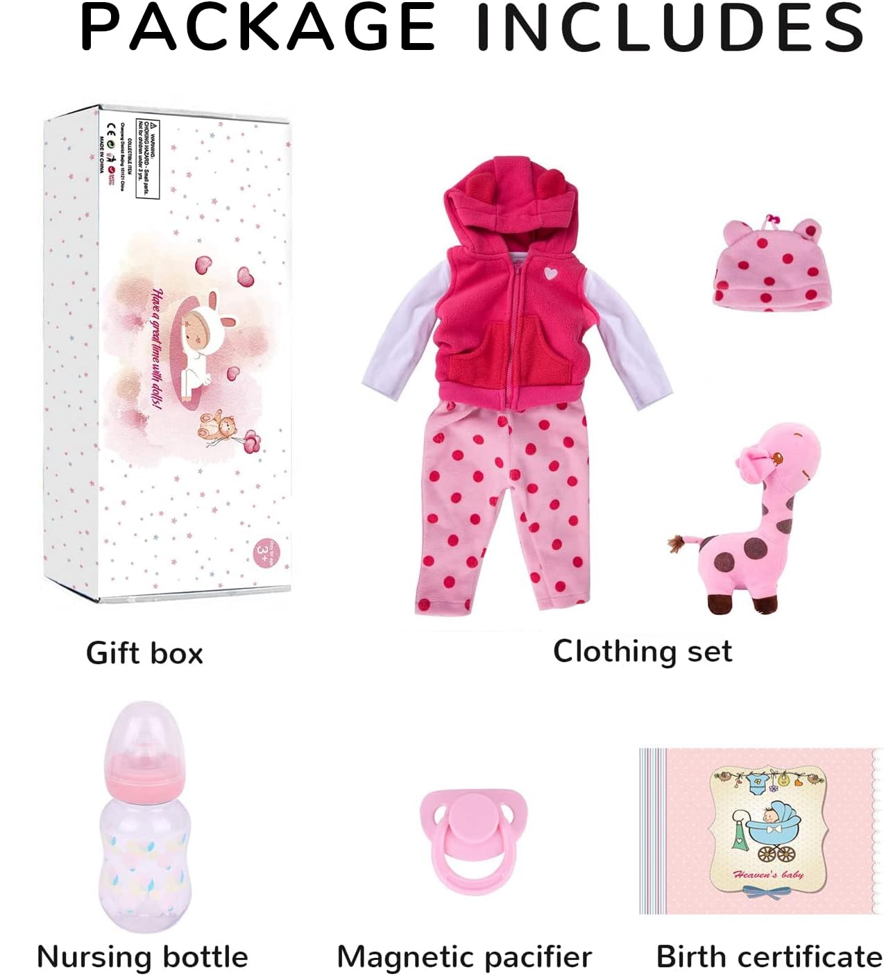 CHAREX Reborn Baby Dolls - 22 inches Realistic Newborn Soft Vinyl Baby Dolls Toy for Kids Age 3+