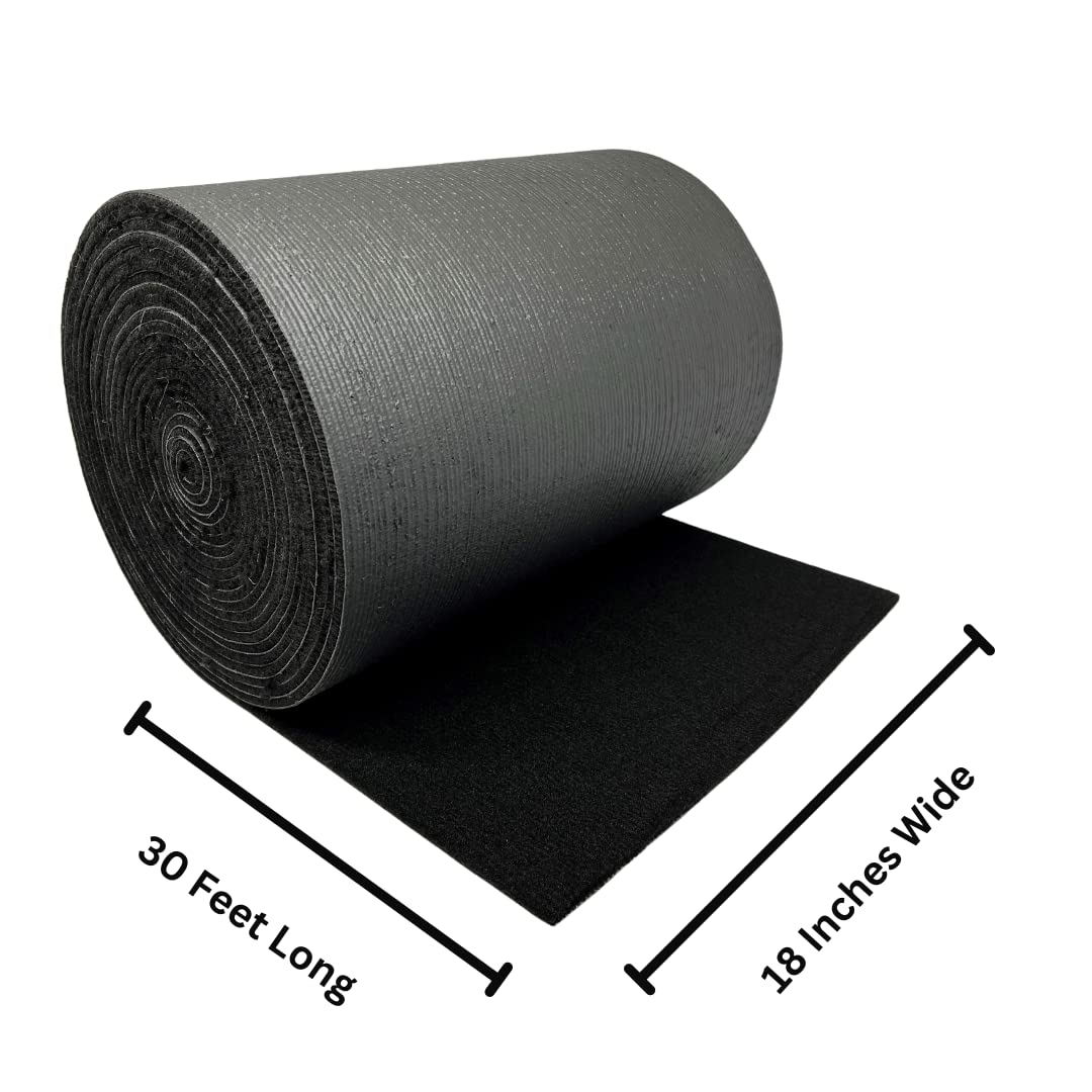 Carpet by the Foote, Boat Trailer Bunk Carpet, Trailer Guide Carpet, Marine Carpet, Boat Carpet, Bunk Padding,18" x 30', Black