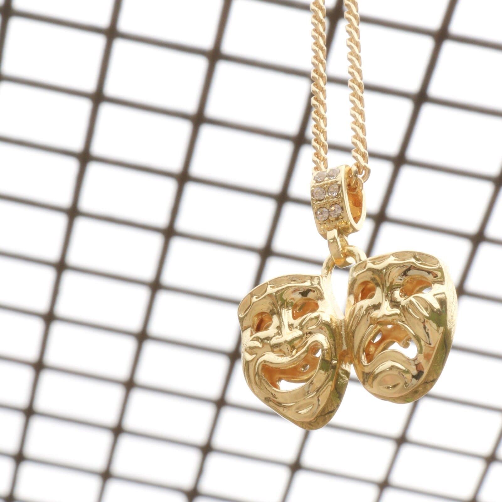 Decorations charms-hip hop pendant-14K Gold Plated Plain Laugh Now Cry Later w/ 3mm Cuban Chain (24", 27" or 30")