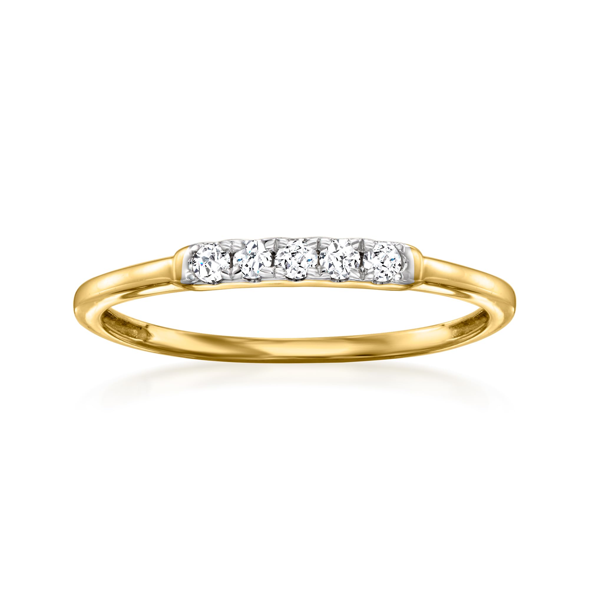 Canaria 0.10 ct. t.w. Diamond 5-Stone Ring in 10kt Yellow Gold. Size 8