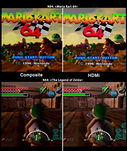 HDMI Cable for Nintendo Gamecube, Nintendo 64 N64, Super Nintendo SNES (3-in-1), GameCube/SNES/N64 to HDMI Adapter with S-Video Signal Output (Better Video Quality), HD Converter with 4:3/16:9 Switch