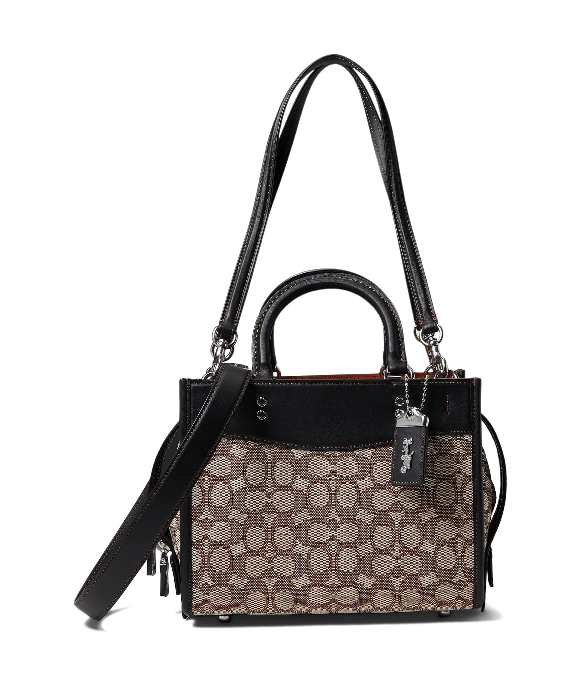 COACH Signature Textile Jacquard Rogue 25 Cocoa Black One Size