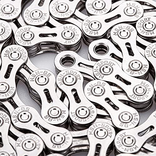 Hycline Bike Chain 6/7/8 Speed,Half Hollow Lightweight Bicycle Chains for Road Bike/MTB/BMX,1/2 x 3/32 Inch 116 Links-Silver