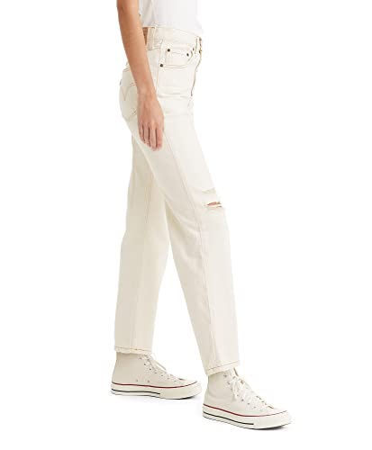 Levi's Women's Snap Ribcage Straight Ankle Jeans, (New) White Destructed, 24
