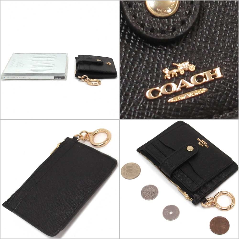 Coach Women's Attachment Card Case (Crossgrain Leather, Black)