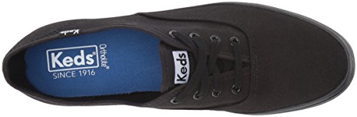 Keds Women's Champion Original Canvas Lace-Up Sneaker, Black/Black, 7 M US