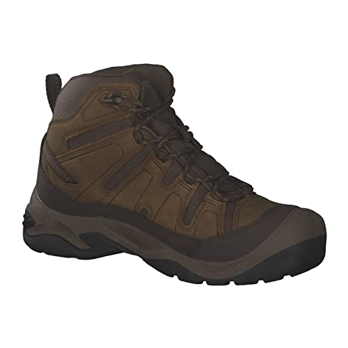 Keen Men's Circadia Mid Height Comfortable Waterproof Hiking Boots, Bison/Brindle, 10.5 Wide