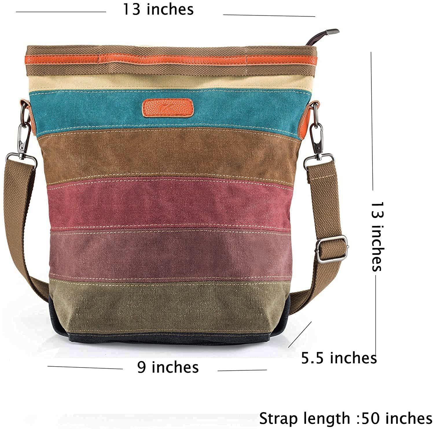 SNUG STAR Canvas Handbag Multi-Color Striped Lattice Cross Body Shoulder Purse Bag Tote-Handbag for Women (Multi Color B)