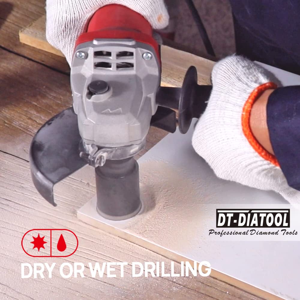DT-DIATOOL Diamond Chamfer Bit 2 Inch with Diamond Drill Bit 4/5 Inch Hole Saw 5/8"-11 Thread for Drilling Enlarging Polishing Holes of Tile Granite Marble Stone Brick