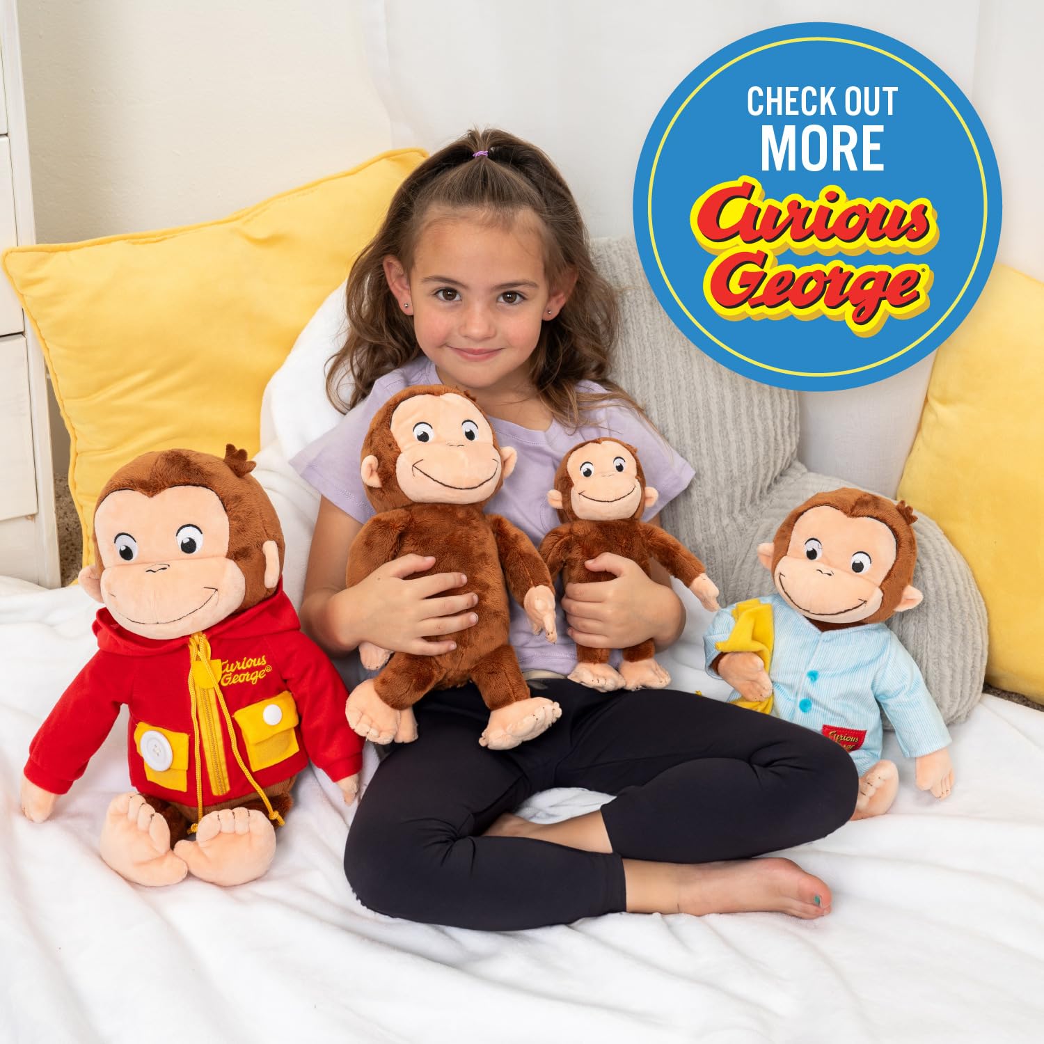 KIDS PREFERRED Curious George Learn to Dress Stuffed Animal, 14 in