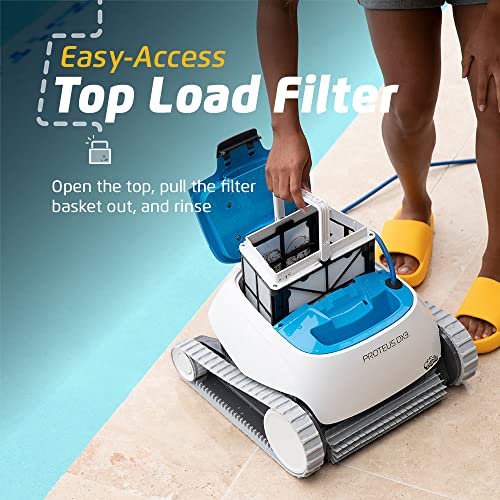 Dolphin Proteus DX3 Robotic Pool Vacuum Cleaner β Wall Climbing Capability β Powerful Active Scrubbing Brush β Ideal for All Pool Types up to 33 FT in Length