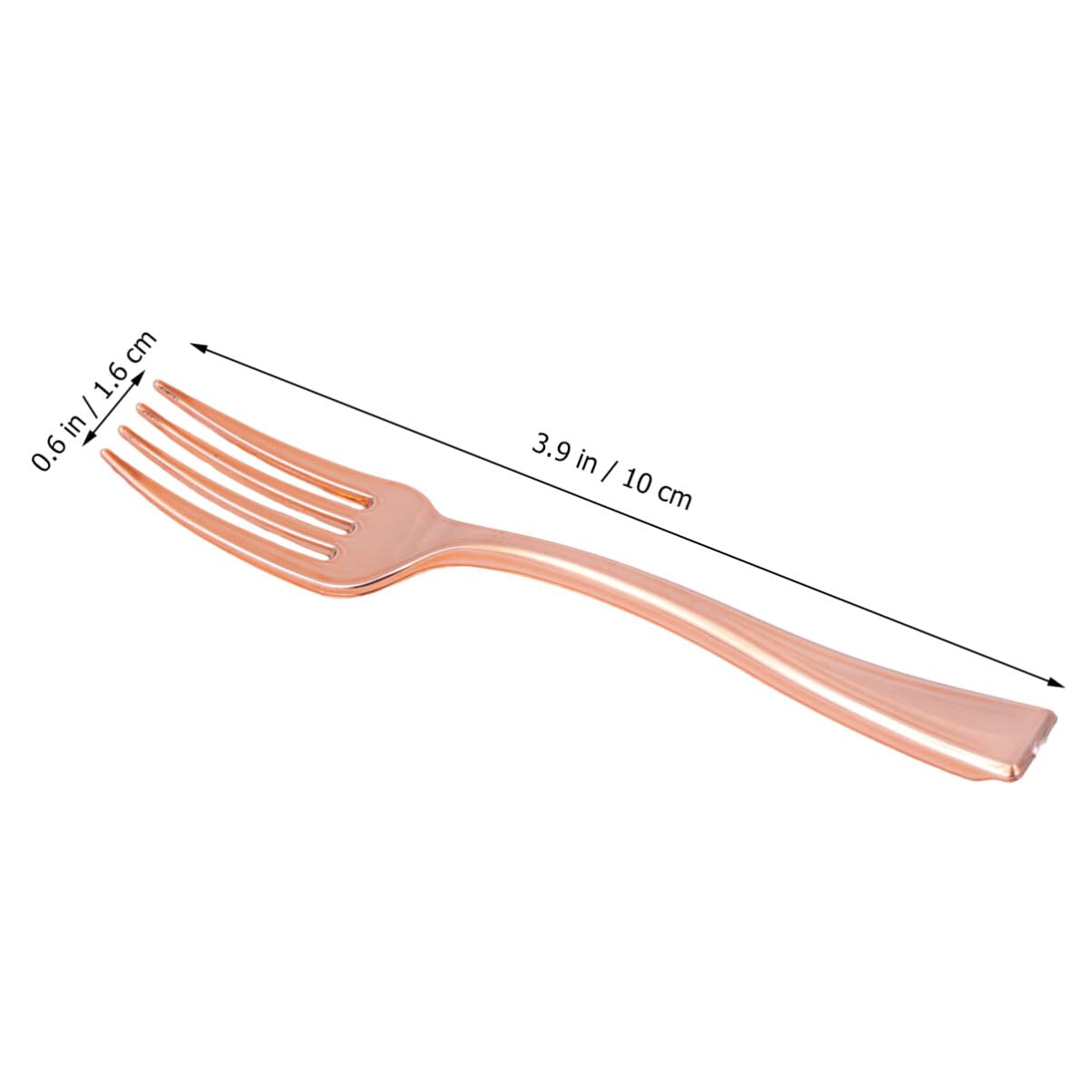 Cabilock 24pcs Disposable Mini Fork Fruit Dessert Pudding Forks Mini Plastic Tasting Forks for Appetizer Desserts Cocktail Cake Fruit Wedding Party Rose Gold