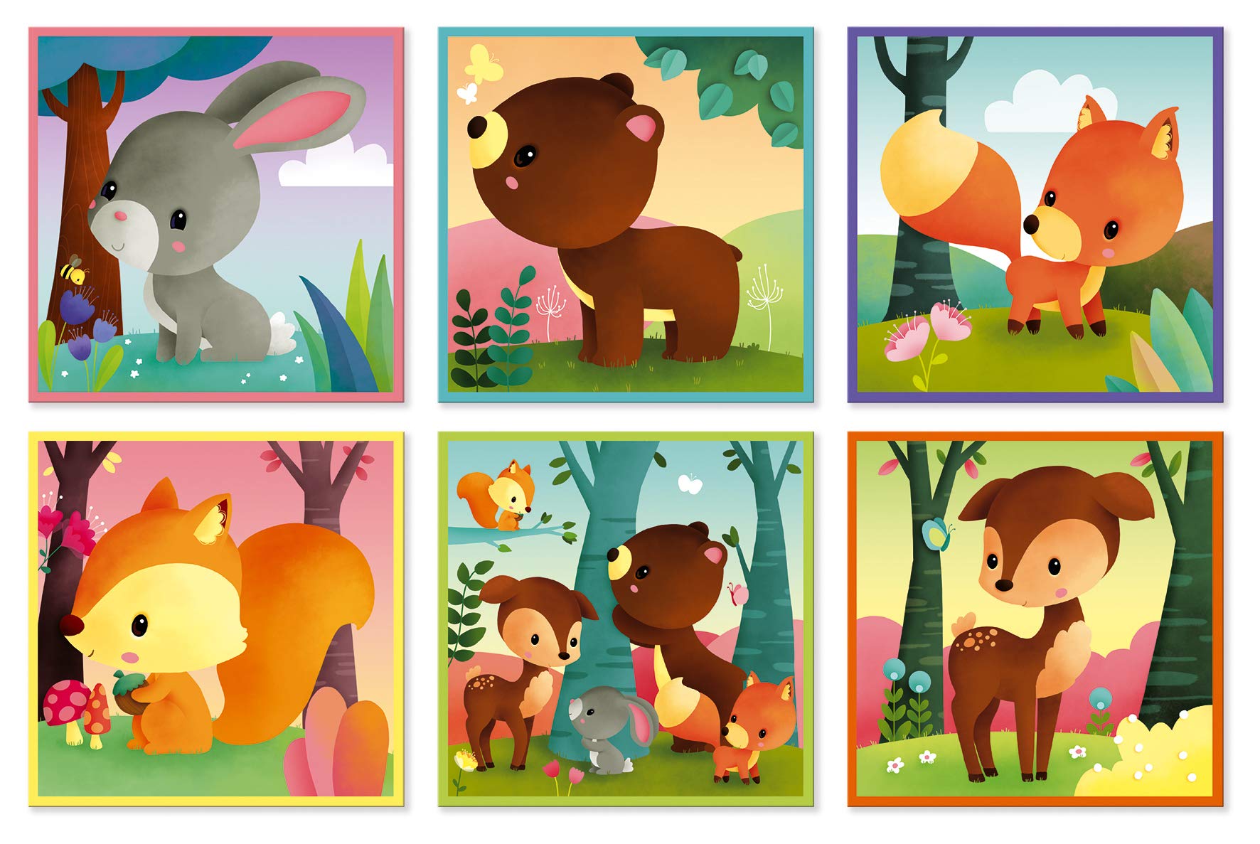 Janod Kubkid - 9 Blocks - Forest Animals Puzzle, One Color