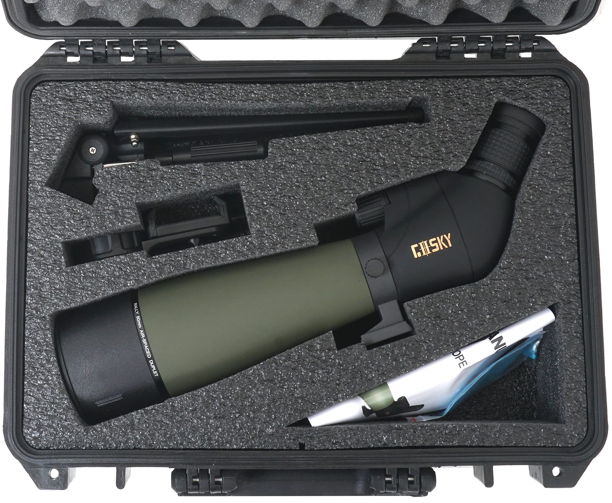 Case Club Pre-Cut Waterproof Case to Fit GoSky 20-60x80 Spotting Scope (Base Model)