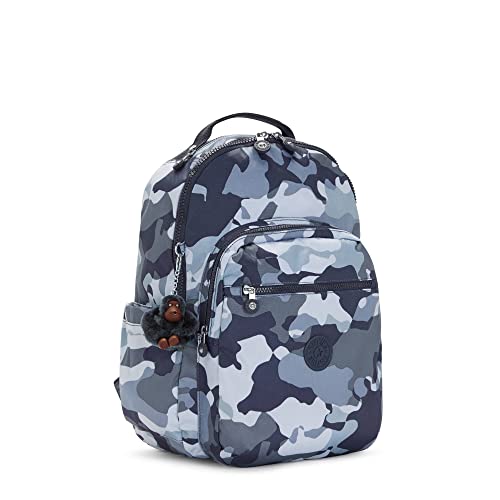 Kipling Seoul Large Printed 15" Laptop Backpack Cool Camo Grey