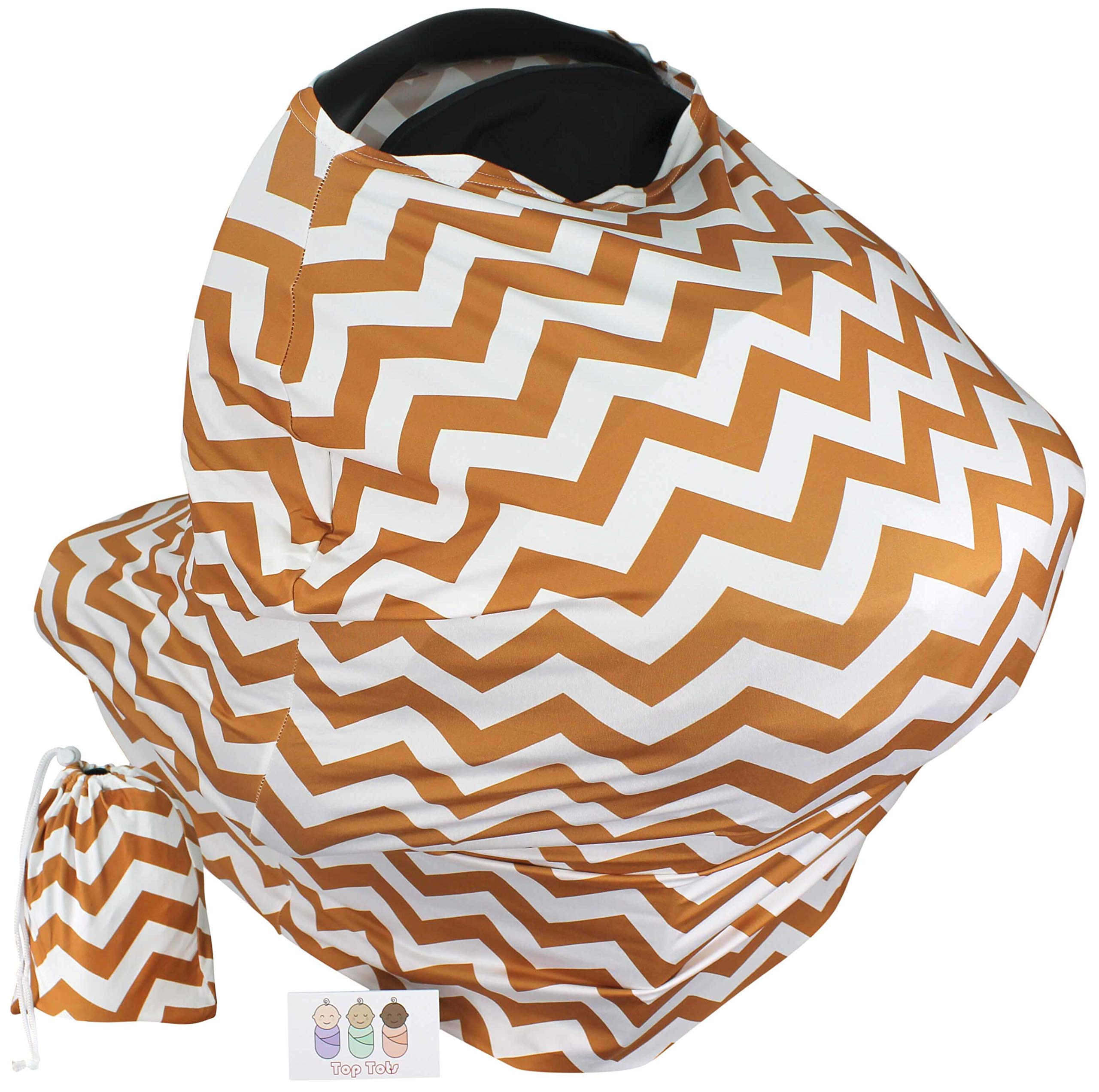 Car Seat Covers for Babies - Orange Zig Zag