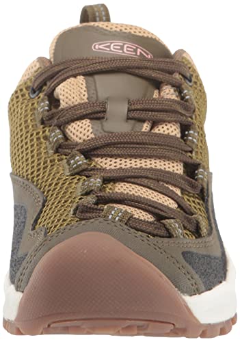 KEEN Women's Wasatch Crest Vent Breathable Hiking Sneakers, Olive Drab/Pink Icing, 7