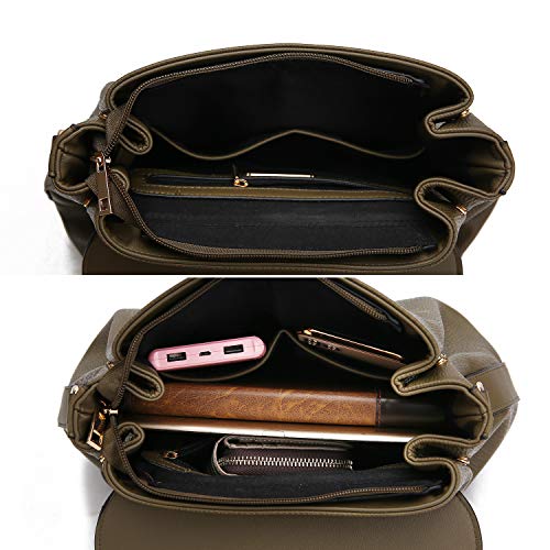 MKF Set Crossbody Satchel Bag for Women & Wristlet Wallet Purse β PU Leather Top Handle Tote β Shoulder Handbag Mustard
