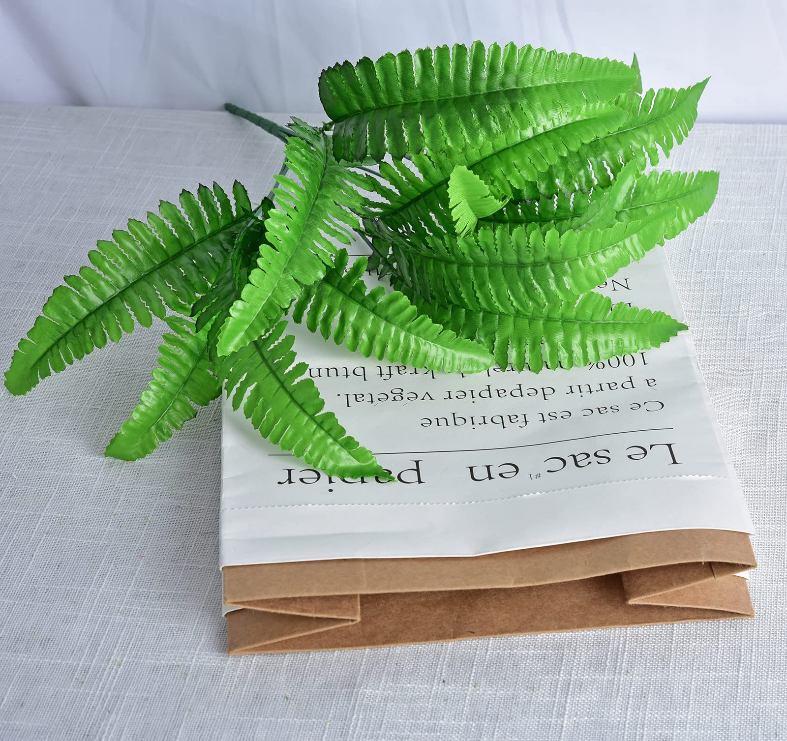 LSKYTOP 4 Pack Artificial Ferns Plants 16Inch Artificial Shrubs Boston Fern Bush Plant Silk Ferns Leaves UV Protected for Home Kitchen Garden Wall Decor Indoor Outdoor Use(Pot is not Include)