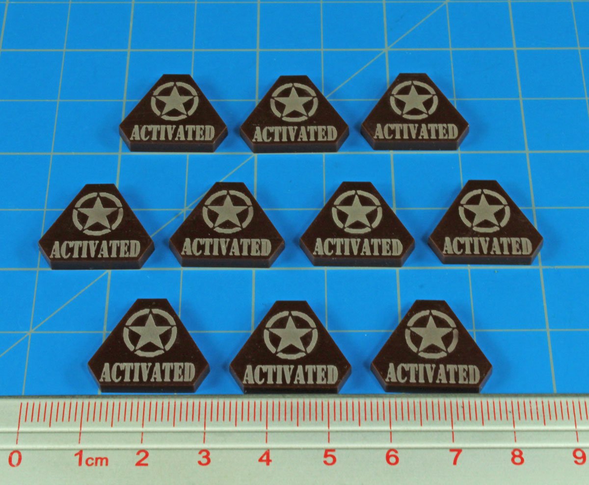 LITKO World War Two Miniature Wargames National Faction Activated Token Game Pieces Compatible with Bolt Action (Brown (United States))