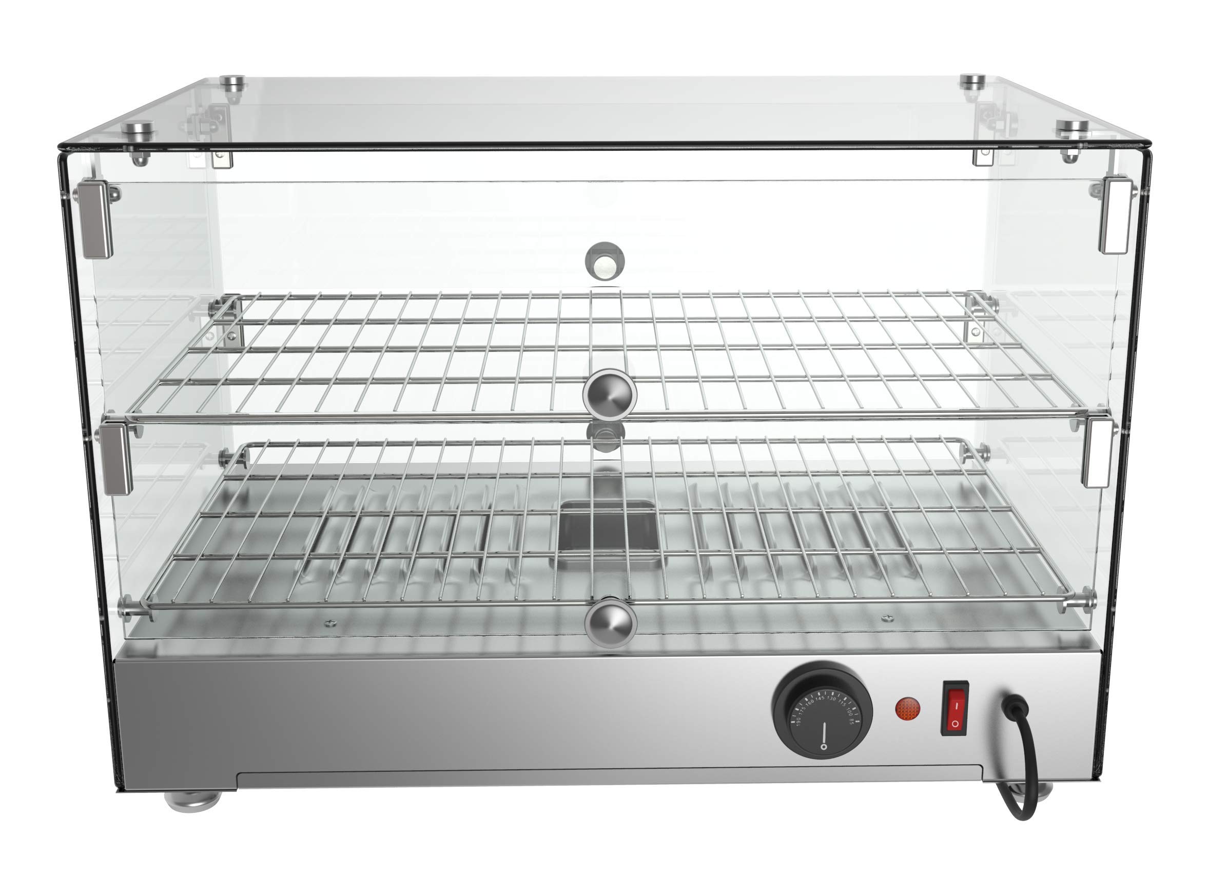KoolMore - HDC-1.7C 22" Self Service 2 Shelf Commercial Countertop Food Warmer Display Case - 1.7. cu ft, Silver