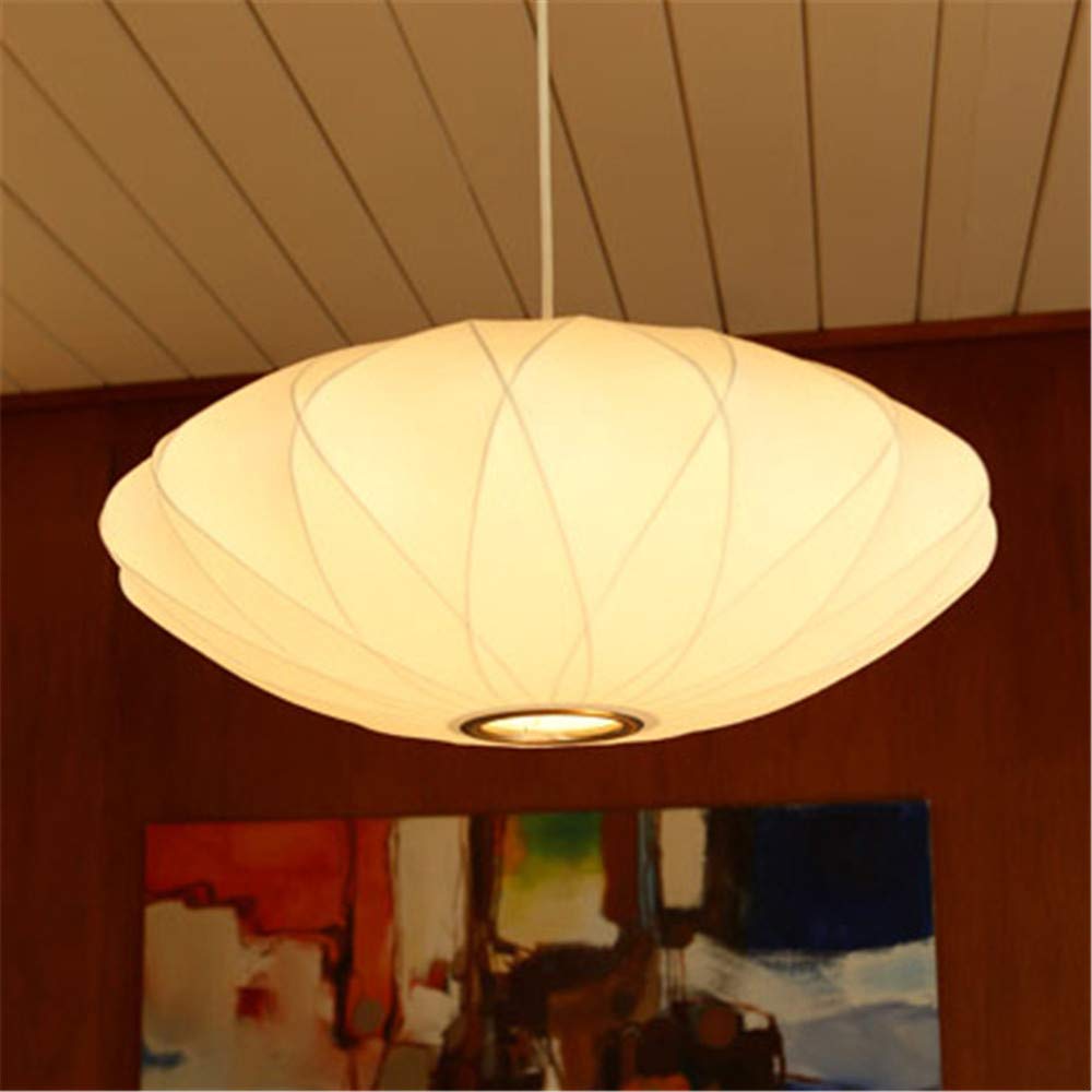 RUNNUP North Europe Designer Fabric Saucer Pendant Light Creatiion Postmodernism Ceiling Fixtures Hanging Lighting Lamp for Coffee Shop Teahouse Dining Room, 15.75''