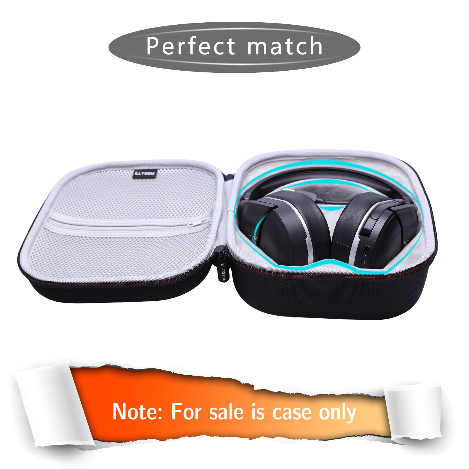 LTGEM Case Compatible with Turtle Beach Stealth 600 / 700 Gen 3 & 600 /700 Gen 2 MAX Wireless Gaming Headset, Black+Gray