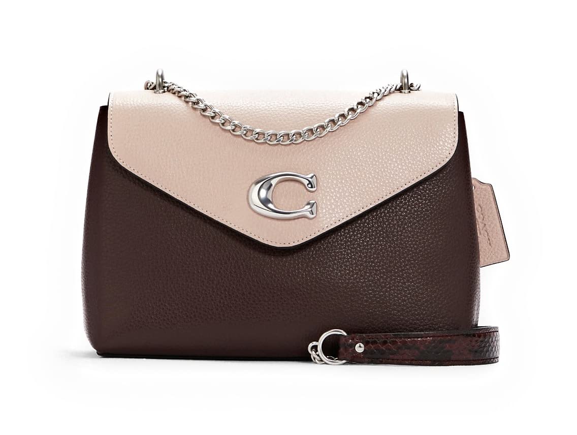 Coach Womens Tammie Shoulder Bag In Leather (SV/Cranberry Multi)