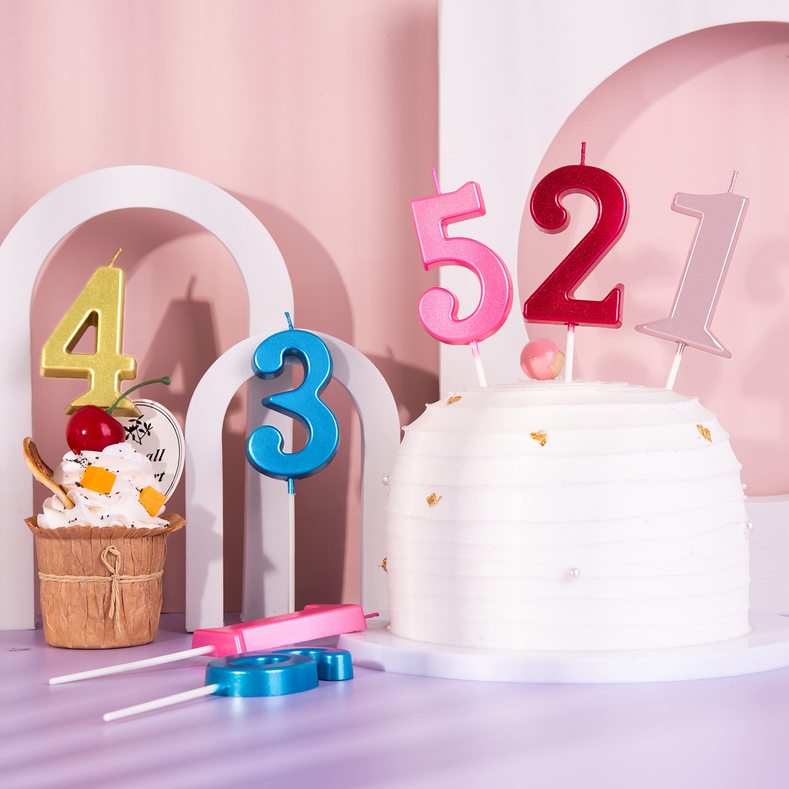 PHD CAKE 2.76 Inch Modern Black 1 Number Birthday Candles, Black Number Candles, Cake Number Candles, Party Celebration