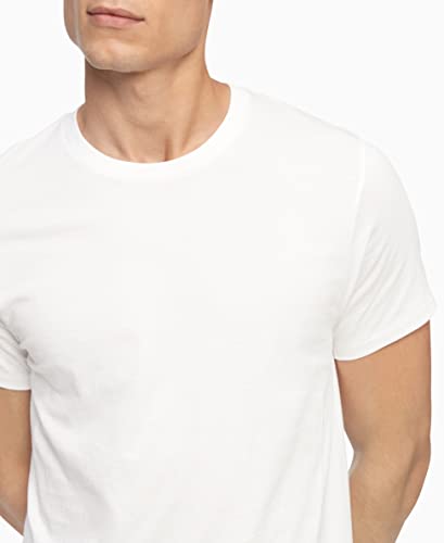 Calvin Klein Men's Cotton Classics 5-Pack Undershirts, 5 White Crewneck, Large