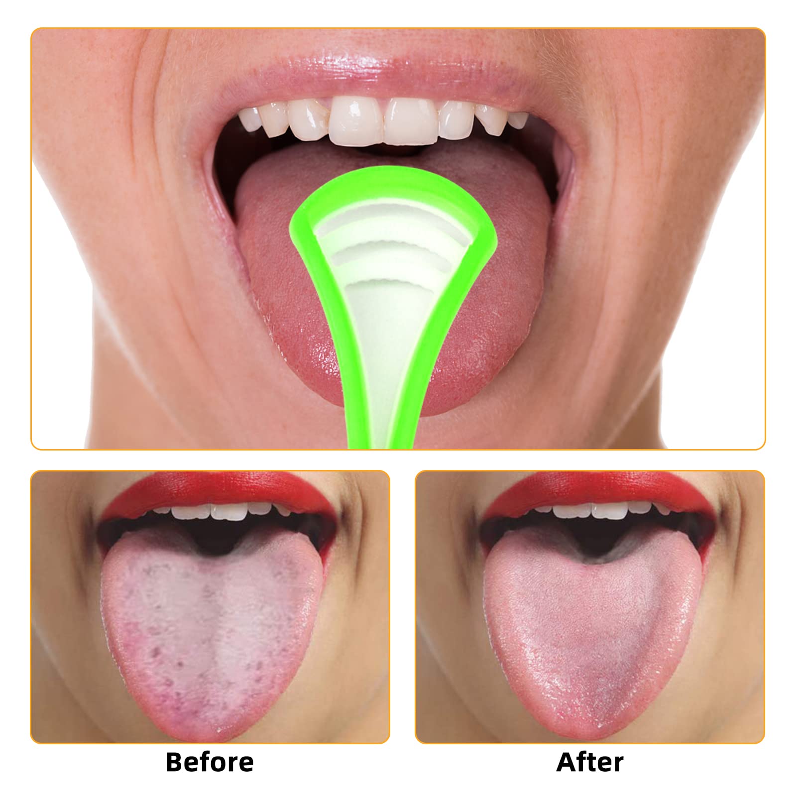 defutay 3PCS Tongue Scraper Cleaner - 100% BPA Free Tongue Scrapers - Oral Scrapers Premium Sweeper Sets - Eliminate Bad Breath - Easy to Use (Blue+Green+Red)