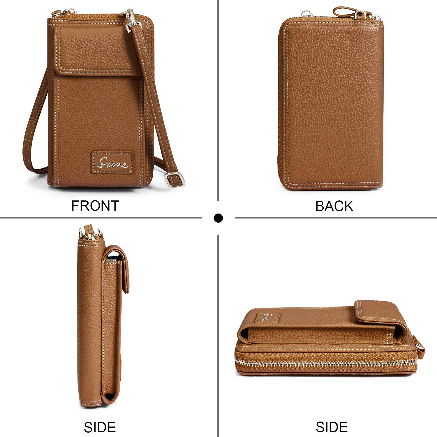 S-ZONE Women RFID Blocking Small Crossbody Cell Phone Purse Bag Wallet 2.0 Version