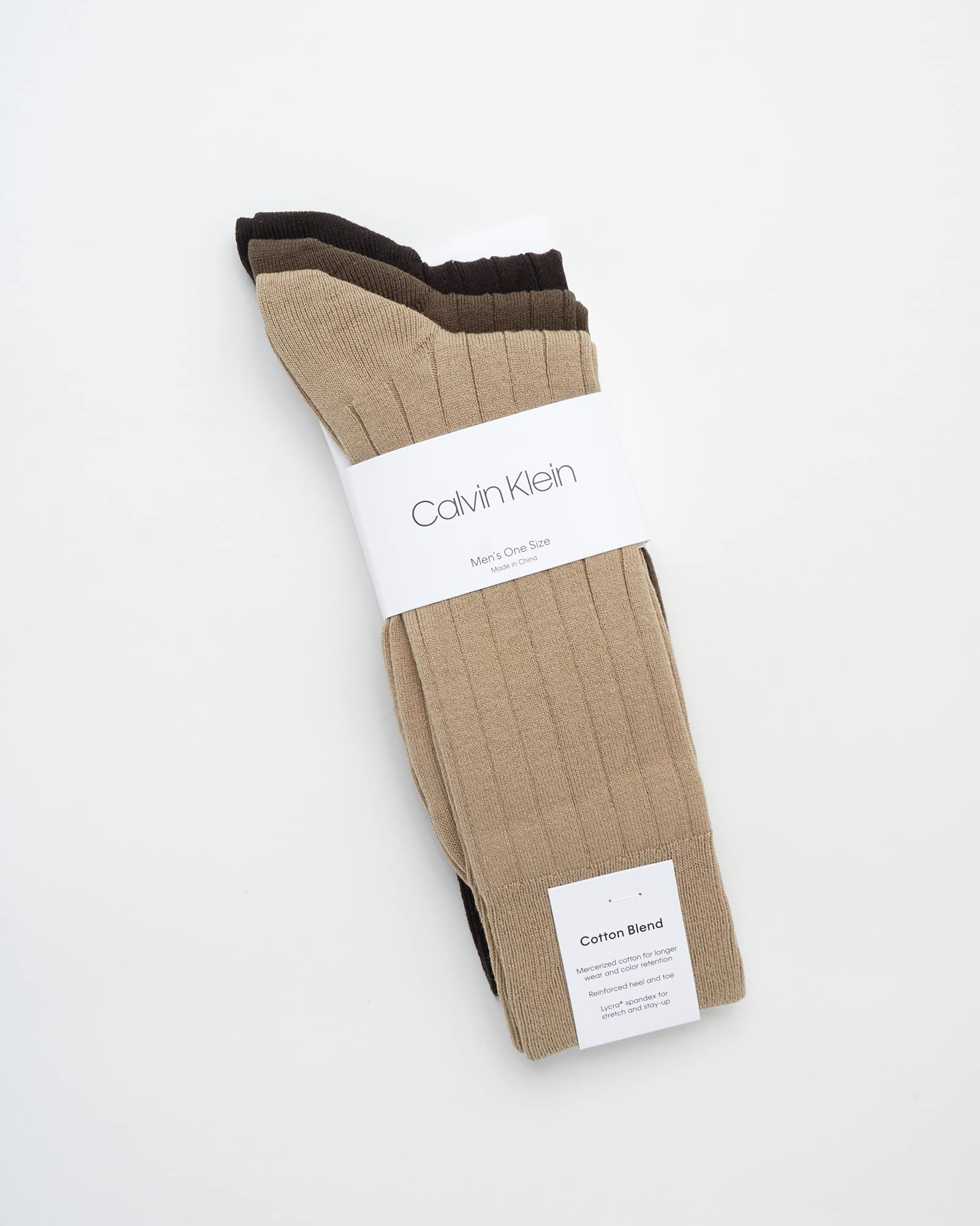 Calvin Klein Men's Dress Socks - 3 Pack Patterned Crew Socks, Size 7-12, Navy Assorted