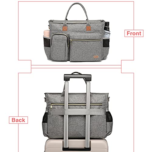 Rabjen Diaper Bag Tote, Travel Multifunction Baby Bag with Insulated Pockets Padded Sleeve for up to 15.7ββ Laptop