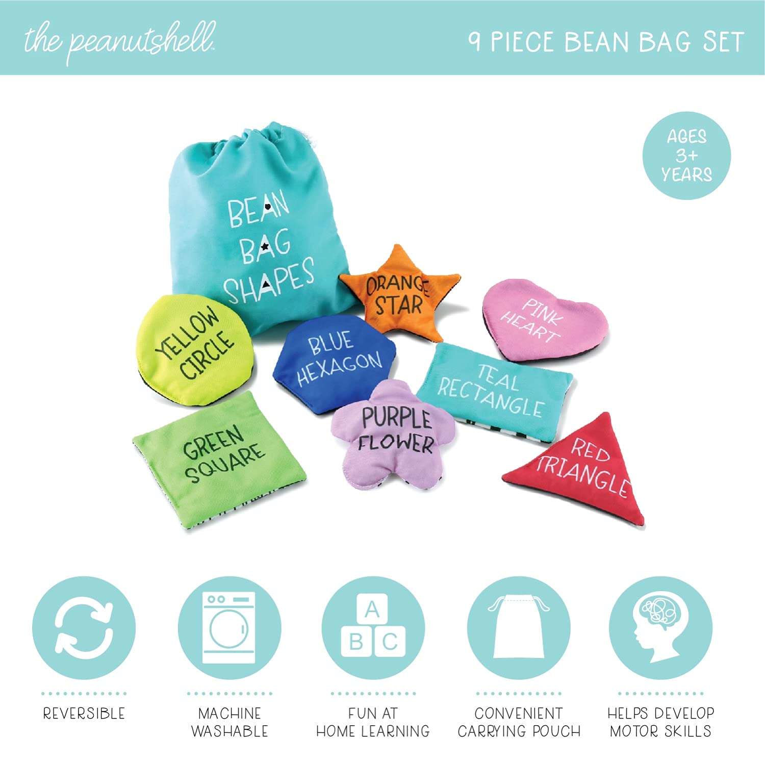 The Peanutshell Bean Bags, Learning Shapes and Colors | Toddler Developmental Toys