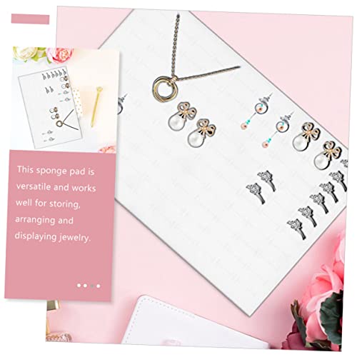 Cabilock 30 pcs jewelry box pad necklace foam insert ring insert pad earring sponge holder jewelry insert sponge jewelry display sponge pad sponge ring holder supplies storage white velvet