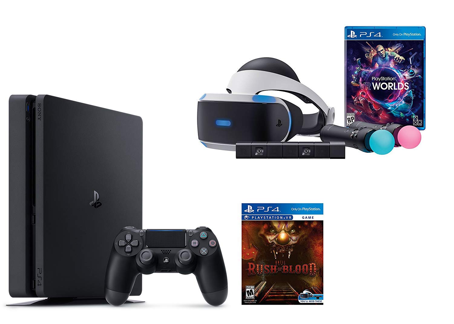 PlayStation VR Launch Bundle 3 Items:VR Launch Bundle,PlayStation 4,VR game disc PSVR Until Dawn: Rush of Blood