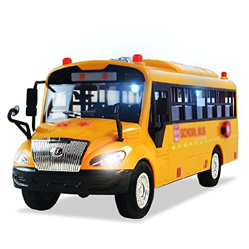 LZYDQP Diecast Yellow Bus Toy for Kids - Pull Back Car with Cool Opening Doors and Rubber Tires - Durable Diecast Metal - Birthday for Boys and Girls